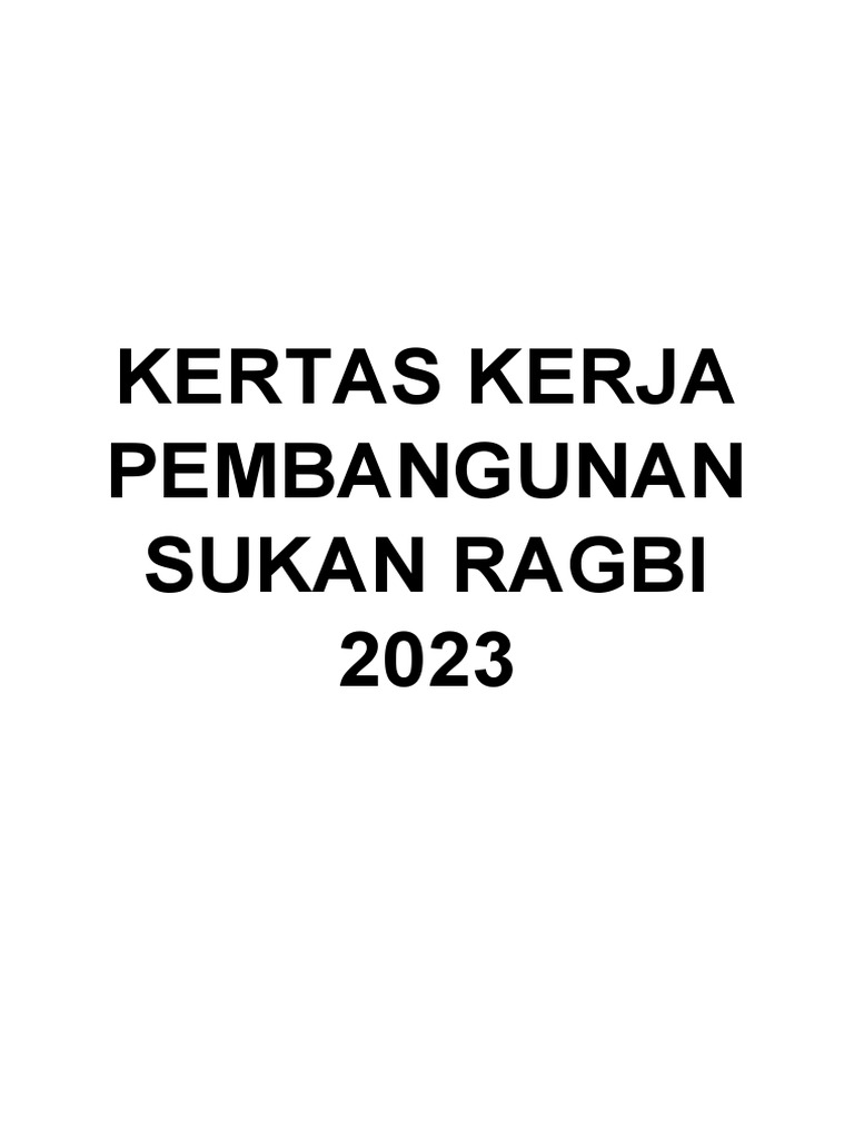 Kertas Kerja Ragbi 2023 | PDF