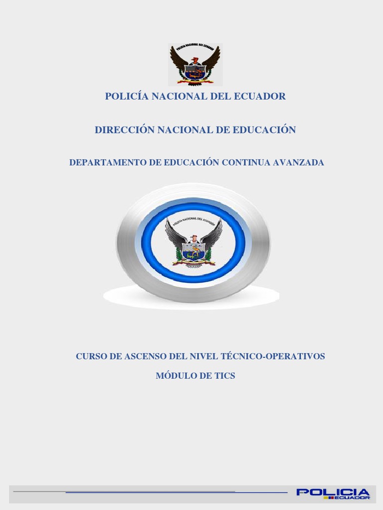 Curso TICs para Ascenso Policial Ecuador | PDF | Microsoft Excel | Hoja de cálculo