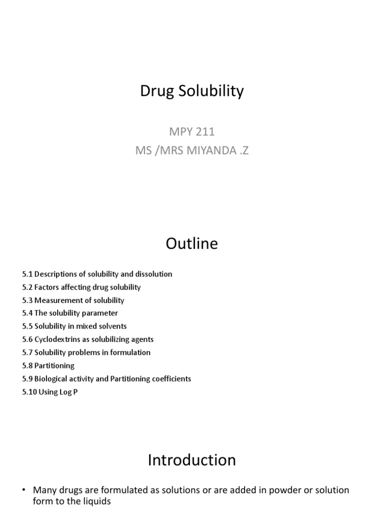 Drug Solubility | PDF | Solubility | Solvation
