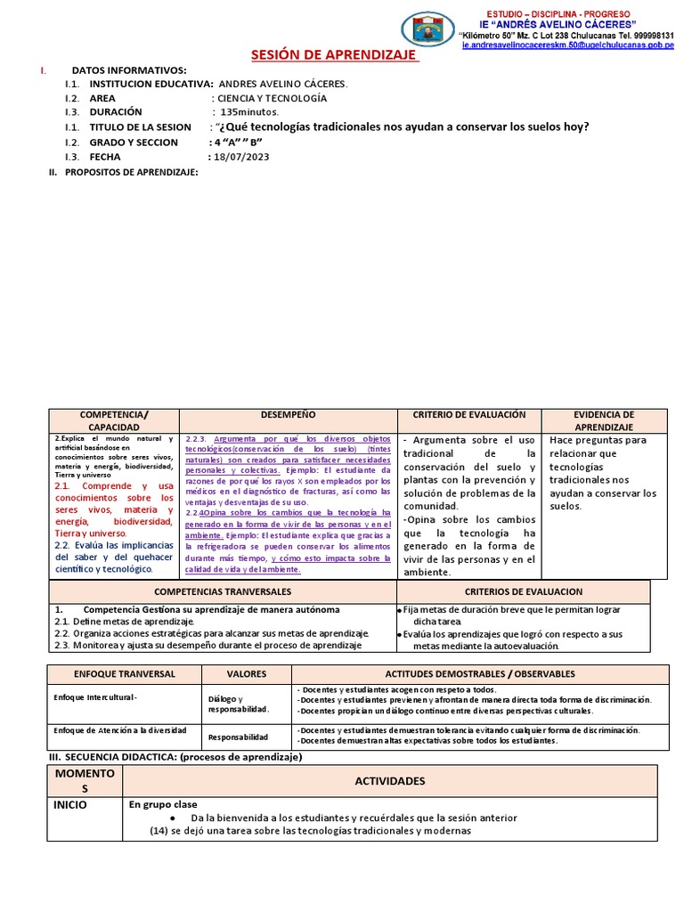 Sa 18 07 Cyt 4ab | PDF | Aprendizaje | Evaluación