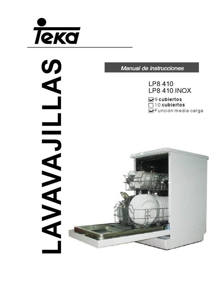 Manual de Instrucciones Del Lavavajillas Teka LP8 410 | PDF | Lavavajillas | Reciclaje
