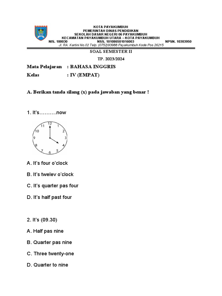 Soal Ujian Semester 2 Bhsa Inggris | Download Free PDF | Manufactured Goods | Vehicles