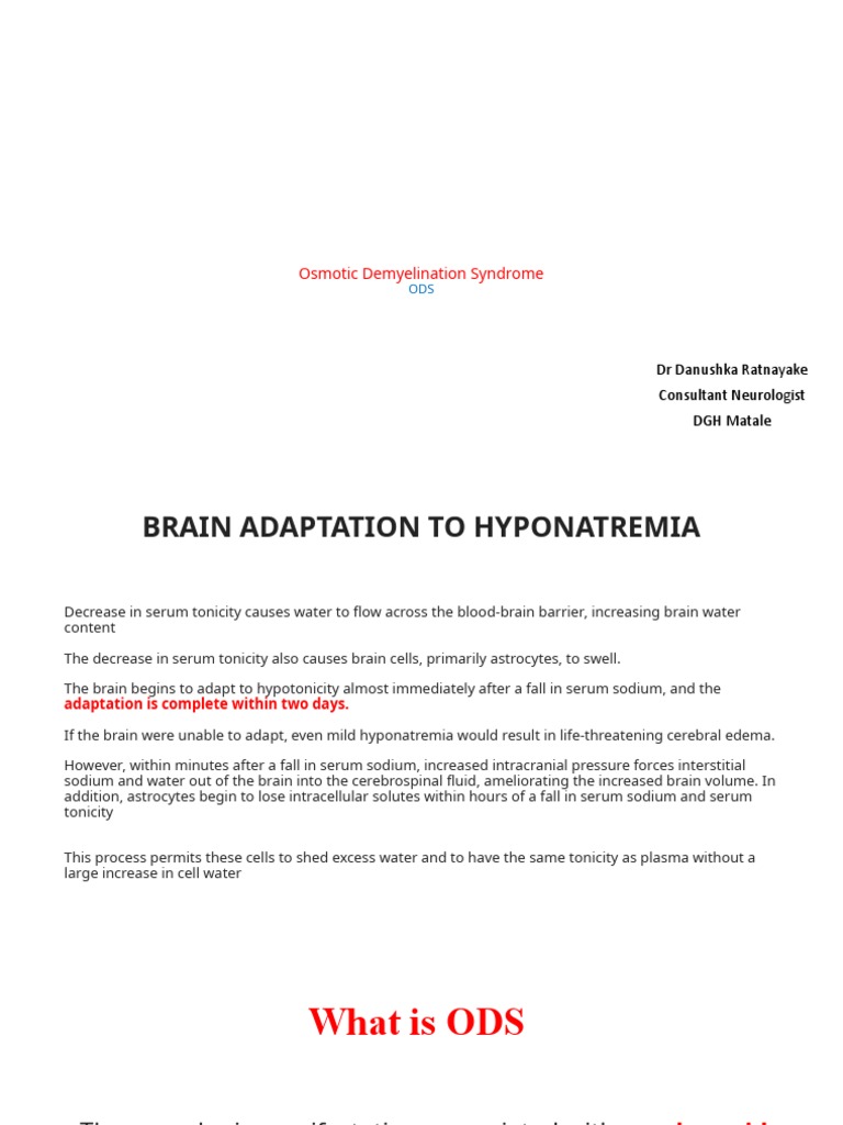 Understanding Osmotic Demyelination Syndrome | PDF | Neurological ...