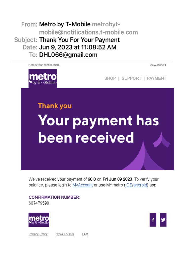 Thank You For Your Payment | PDF