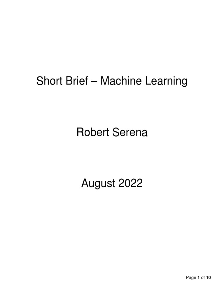 Short Brief - Machine Learning | PDF | Machine Learning | Artificial ...