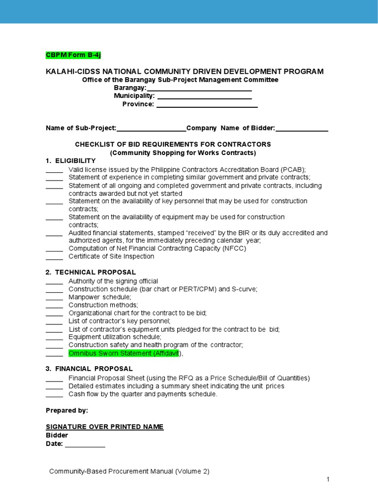 Community Based Procurement Manual Vol.2 (1) - Extracted | PDF ...