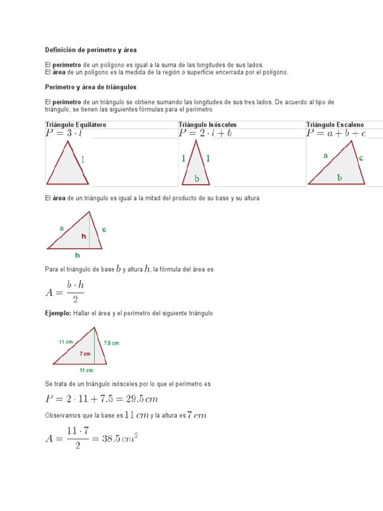 Definición de Perímetro y Área | PDF | Zona | Triángulo