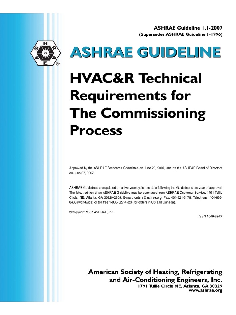ASHRAE Guideline 1.1-2007 - HVAC&R Technical Requirements For ...