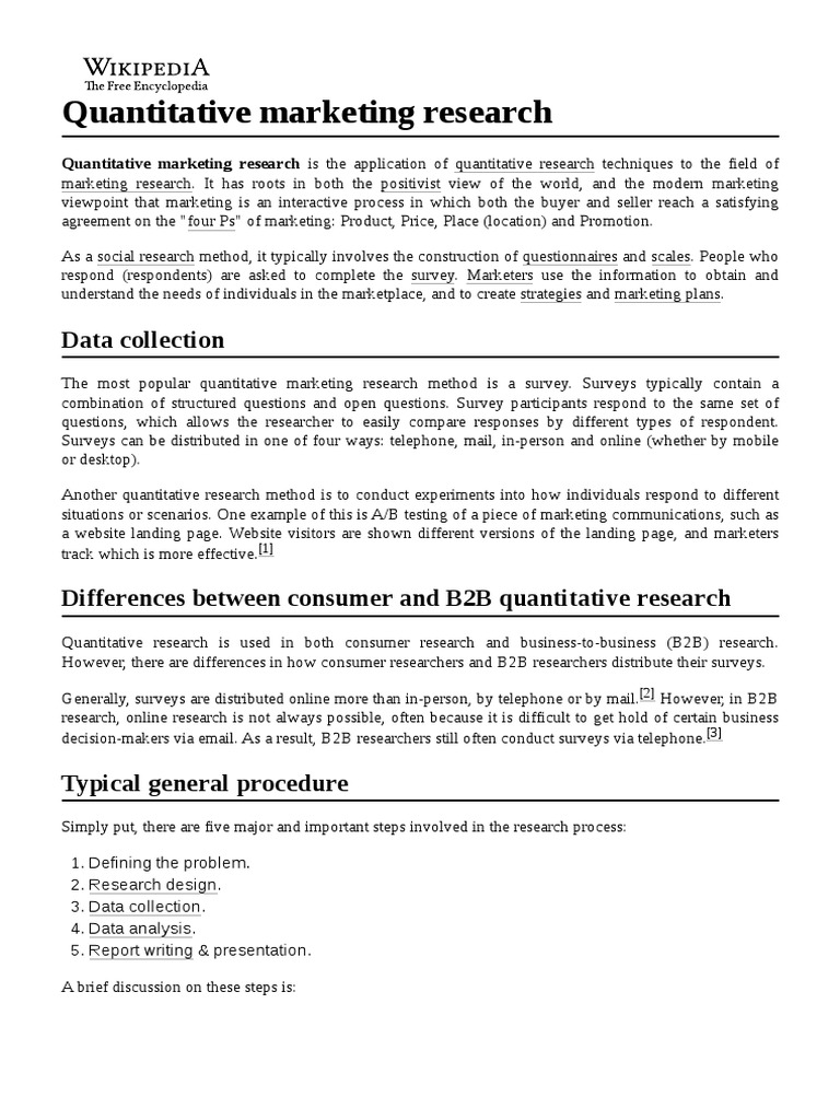 Quantitative Marketing Research | PDF | Sampling (Statistics) | Validity (Statistics)