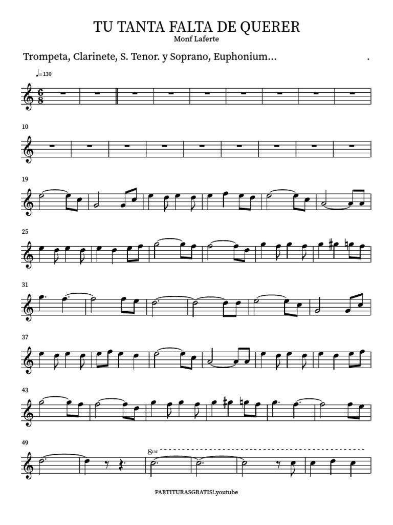 Partituras de "Tu Tanta Falta de Querer" | PDF
