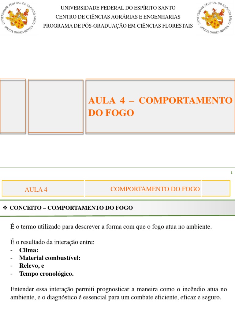 Aula 4 - Comportamento Do Fogo | PDF | Ferimento | Incêndios