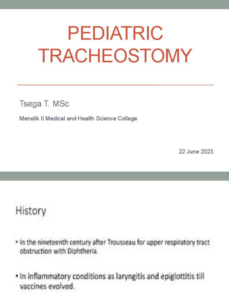 Pediatric Tracheostomy | PDF | Clinical Medicine | Medical Treatments