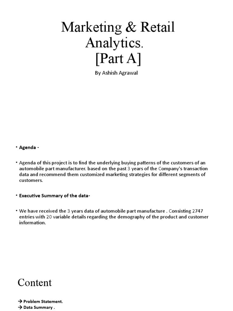 Marketing & Retail Analytics - Report - Part A | PDF | List Price ...