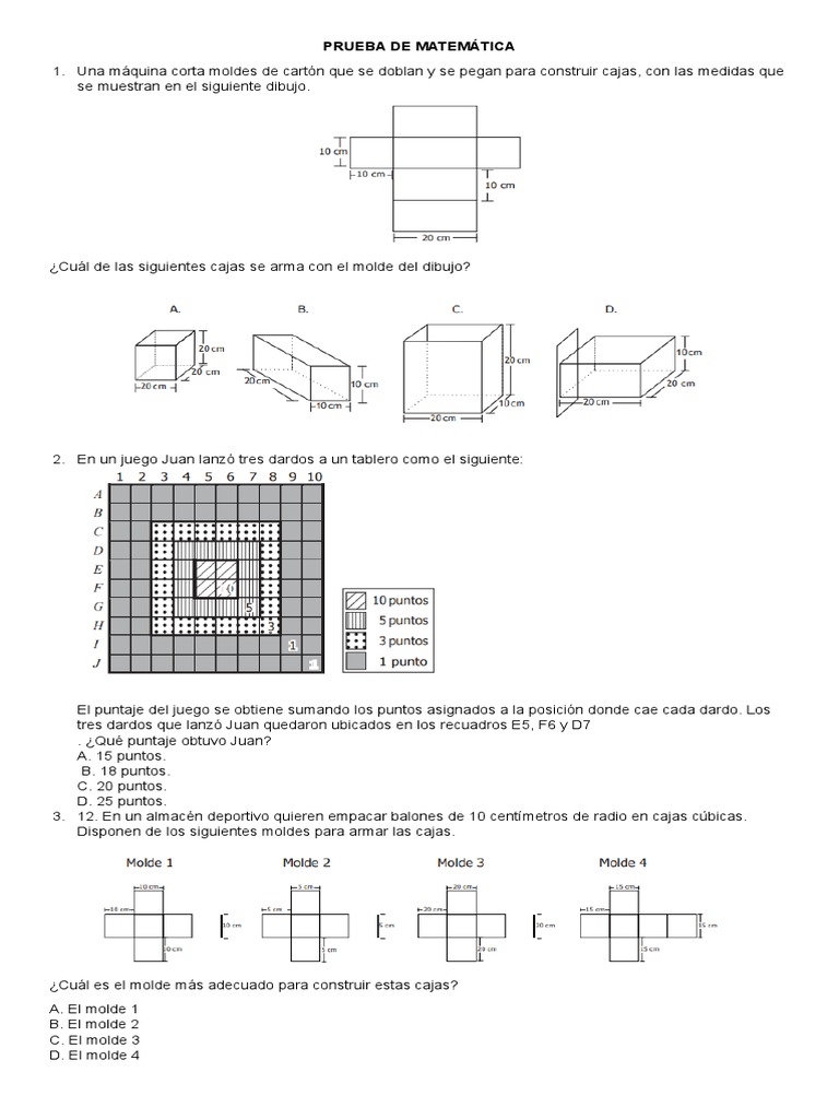 Prueba de Matemática-Simulacro | PDF
