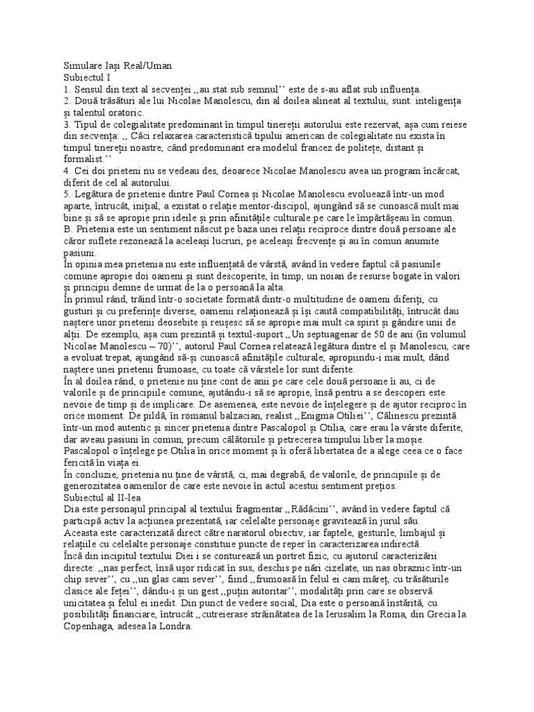 Simulare Iași Real | PDF