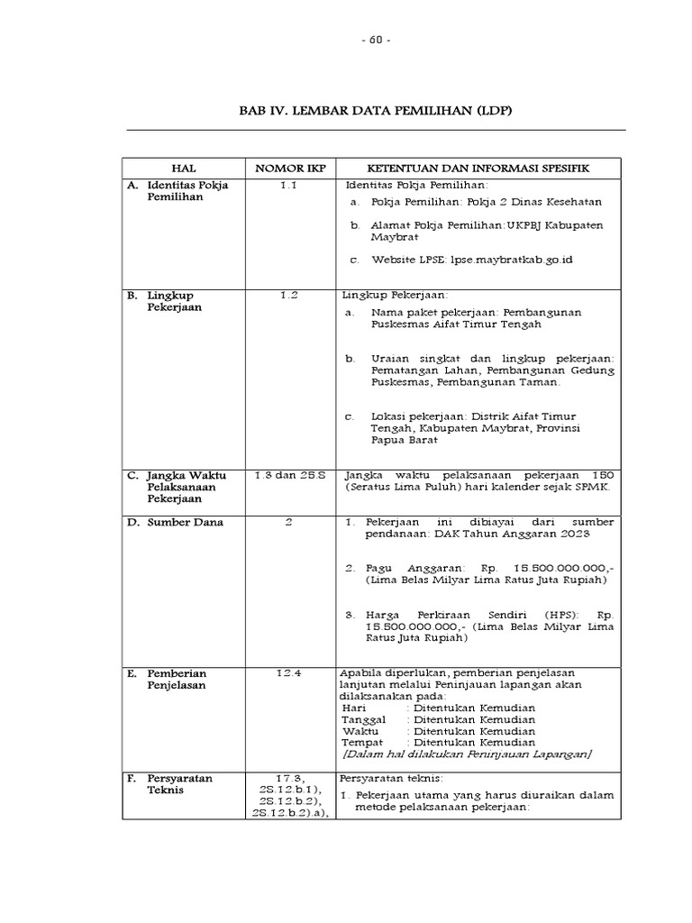 LDP - LDK Puskesmas Maybrat | PDF