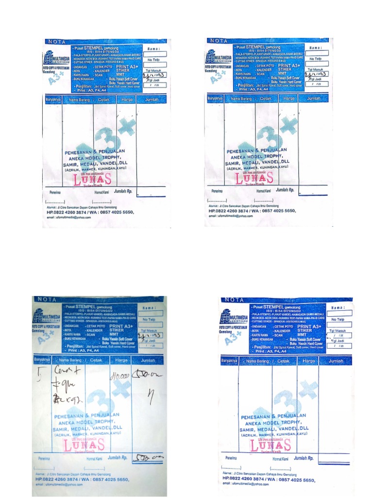 nota percetakan | PDF