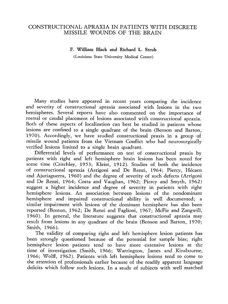Constructional Apraxia in Patients | PDF | Wechsler Adult Intelligence Scale | Neuroscience