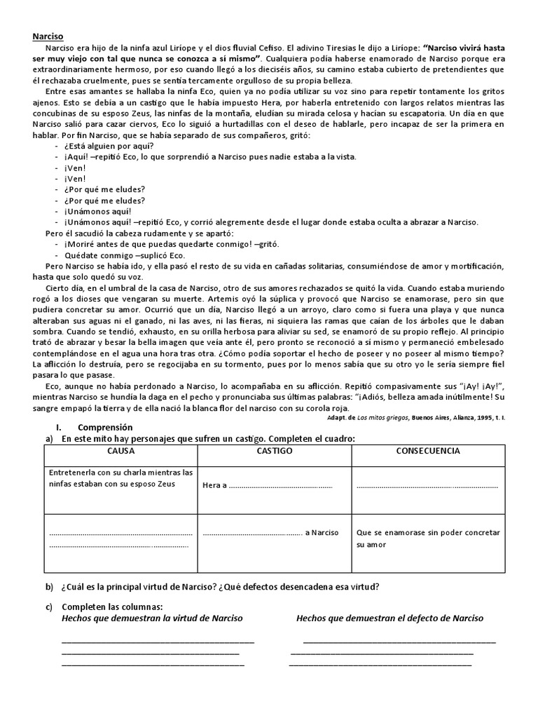 Narciso | PDF | Poesía | Libros para adolescentes