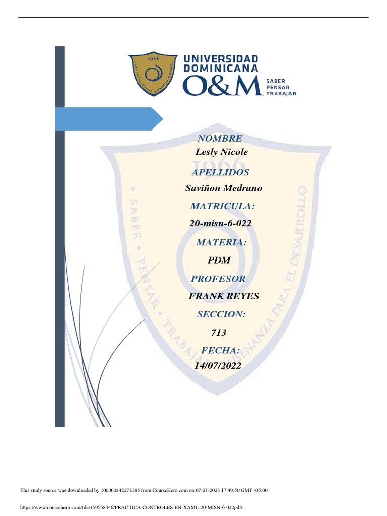 Practica Controles en Xaml 20 Misn 6 022 PDF | PDF