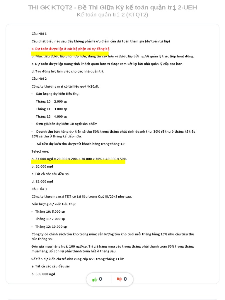 Thi GK Ktqt2 de Thi Giua Ky Ke Toan Quan Tri 2 Ueh Compress | PDF