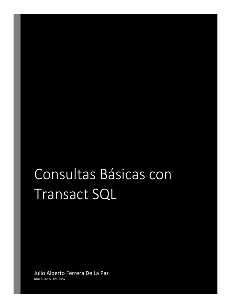 Consultas Básicas Con Transact Sql Pdf 