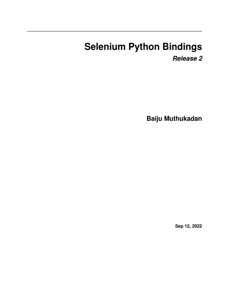 Selenium Python Readthedocs - Selenium Python Bindings | PDF | Selenium (Software) | Java ...