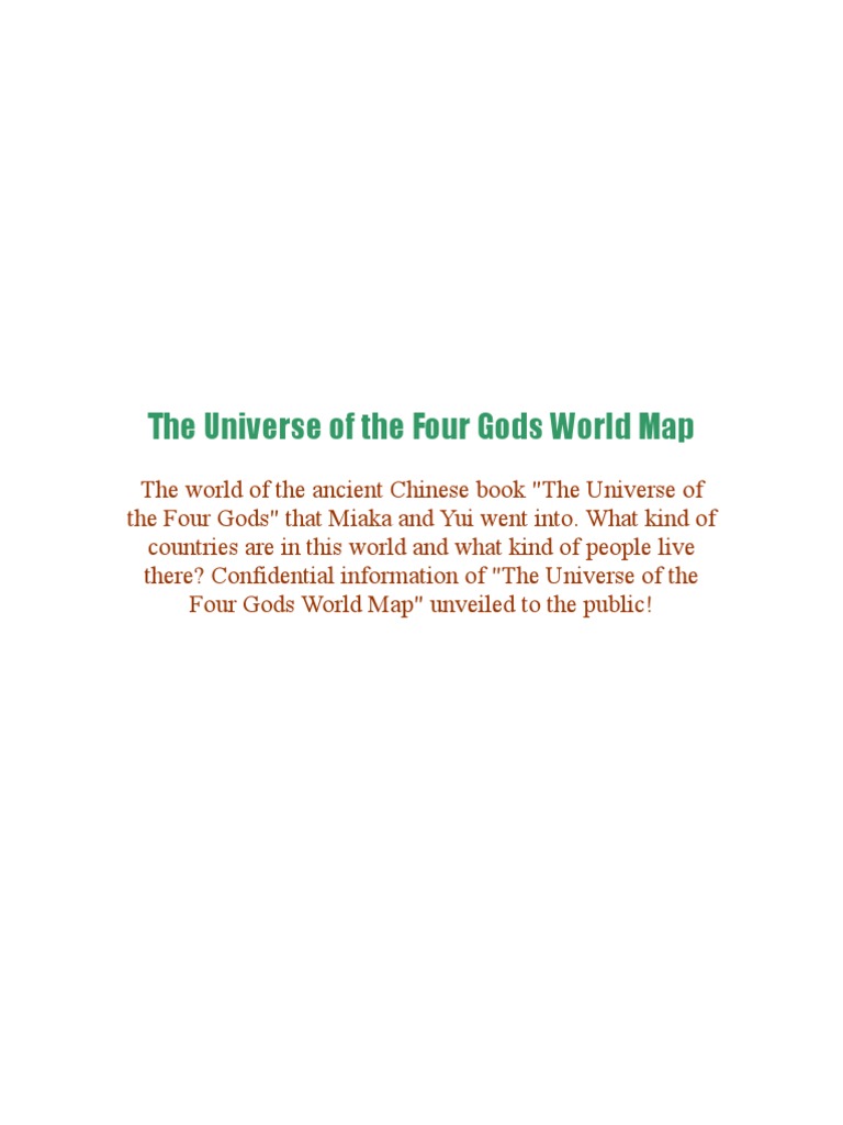 The Universe of The Four Gods World Map | PDF | Deities