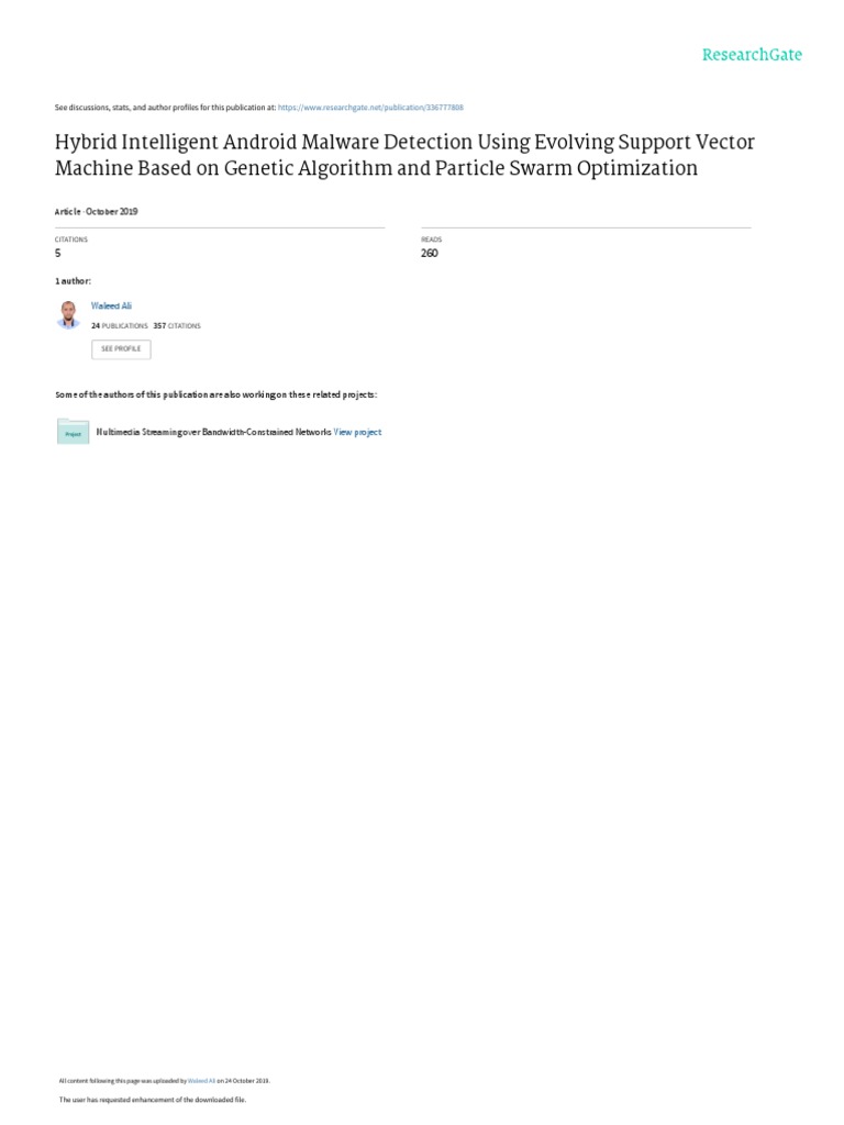 18 Hybrid Intelligent Android Malware Detection Using Evolving Support
