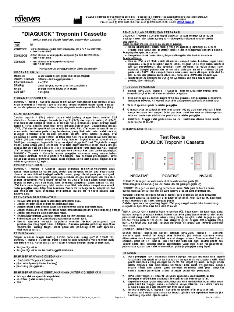 DIAQUICK Troponin I | PDF