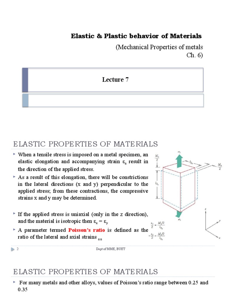 Lecture 4-Mechanical Properties of Metals | PDF | Deformation (Engineering) | Yield (Engineering)