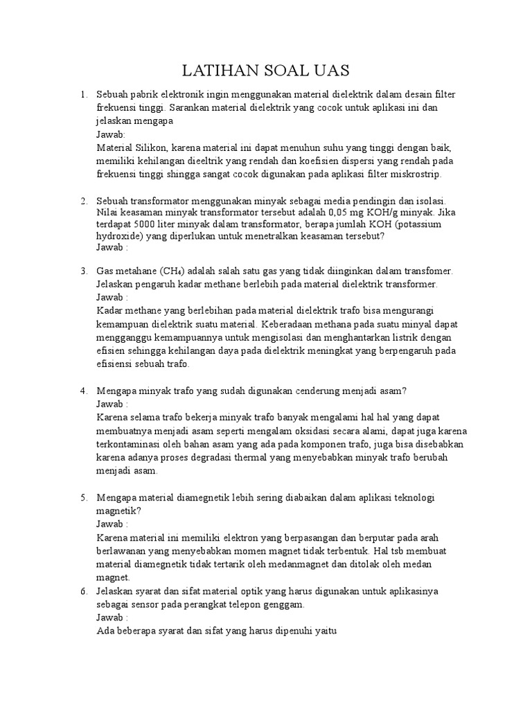 Latihan Soal UAS | PDF | Komputer