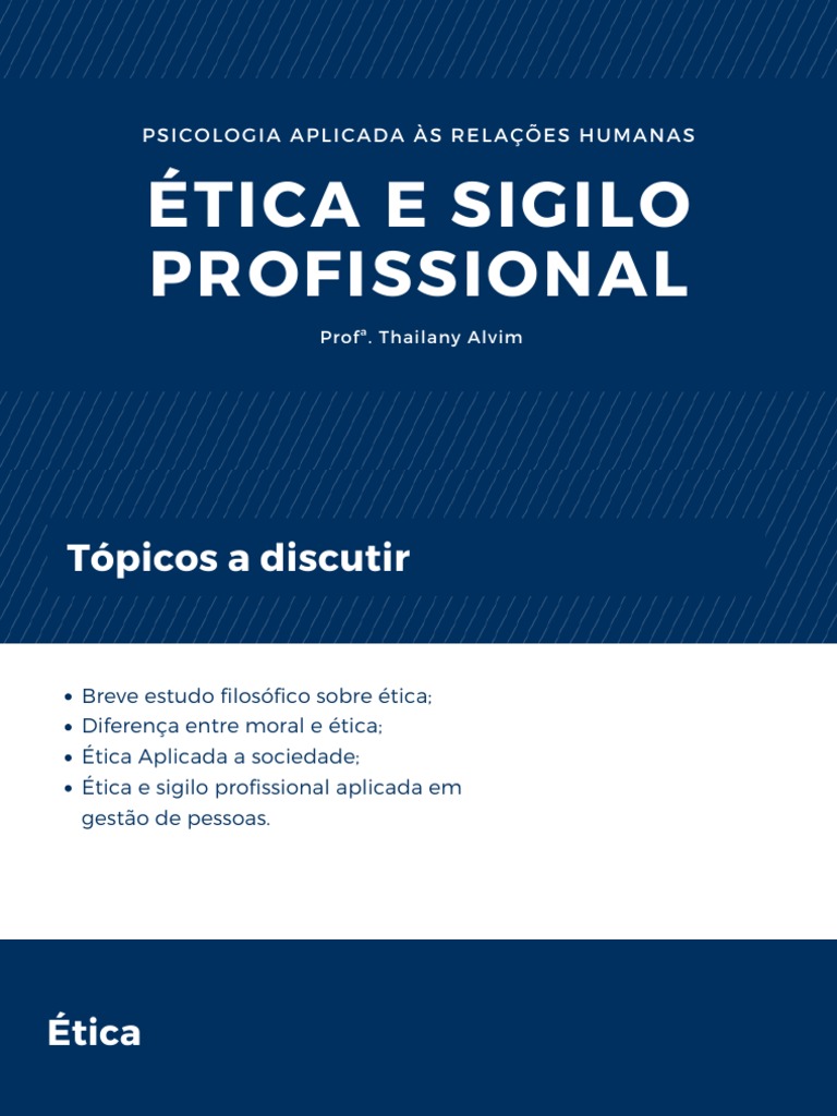 Ética e Sigilo Profissional na Psicologia | PDF | Moralidade