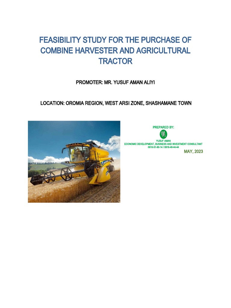 Yusuf Aman Aliyi Combine & Tractor Business Plan | PDF | Agriculture | Tractor