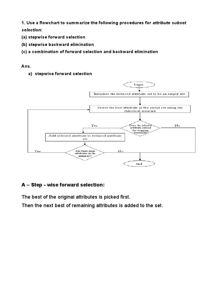 ATTRIBUTE SUBSET SELECTION FLOW-CHARTS 1.8-b | PDF