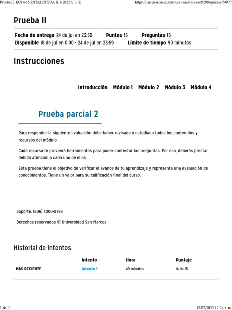 Prueba II Bc14 16 Estadistica II 2 2022 G 2 D PDF | PDF | Muestreo ...