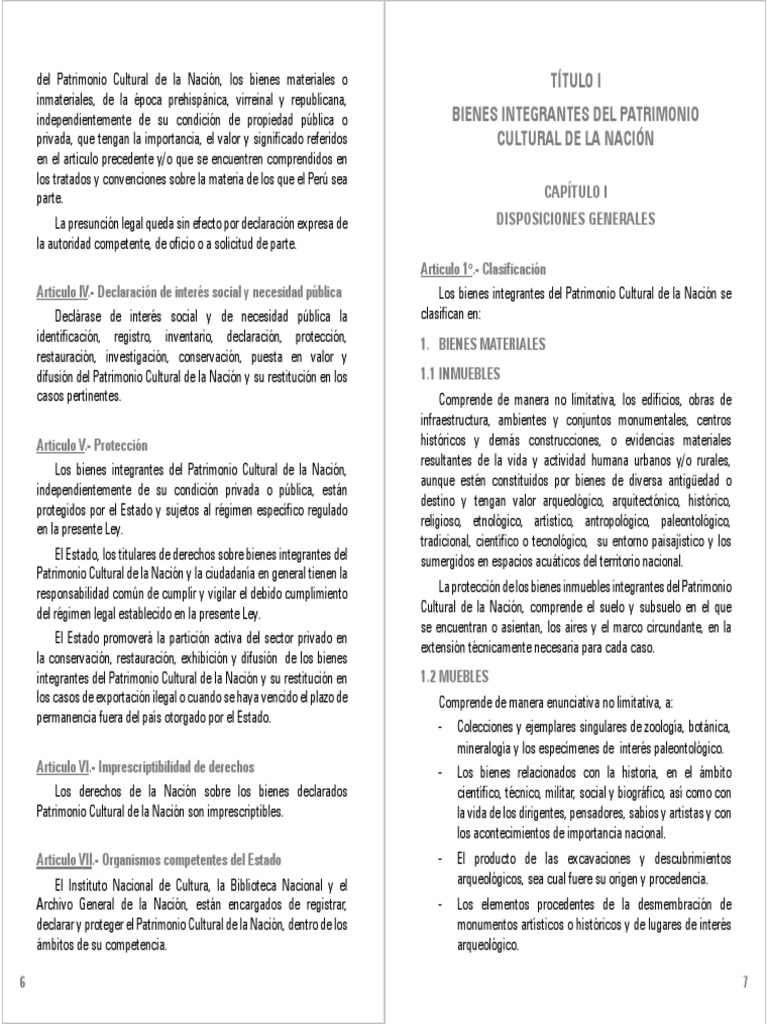 00 Ley - 28296 Patrimonio - Cultural - Resalt 4 6 | PDF | Propiedad | Patrimonio cultural