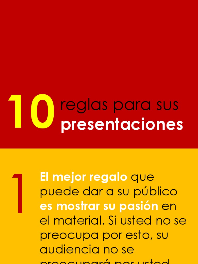 10 Reglas para Sus Presentaciones | PDF