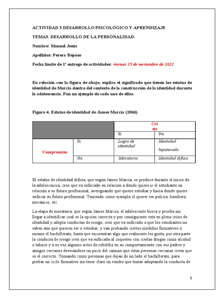 Actividad 3 Dpa Curso 22 23 | Descargar gratis PDF | Comportamiento | Adolescencia