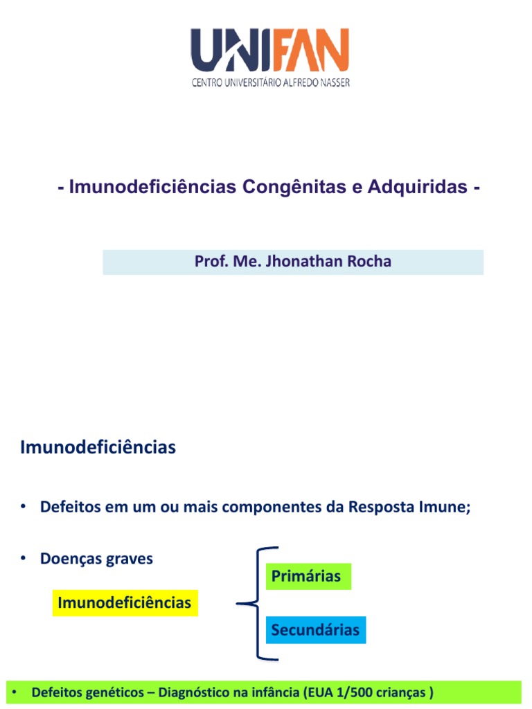 Aula 7 - Imunodeficiências | PDF | Timo | Linfócito