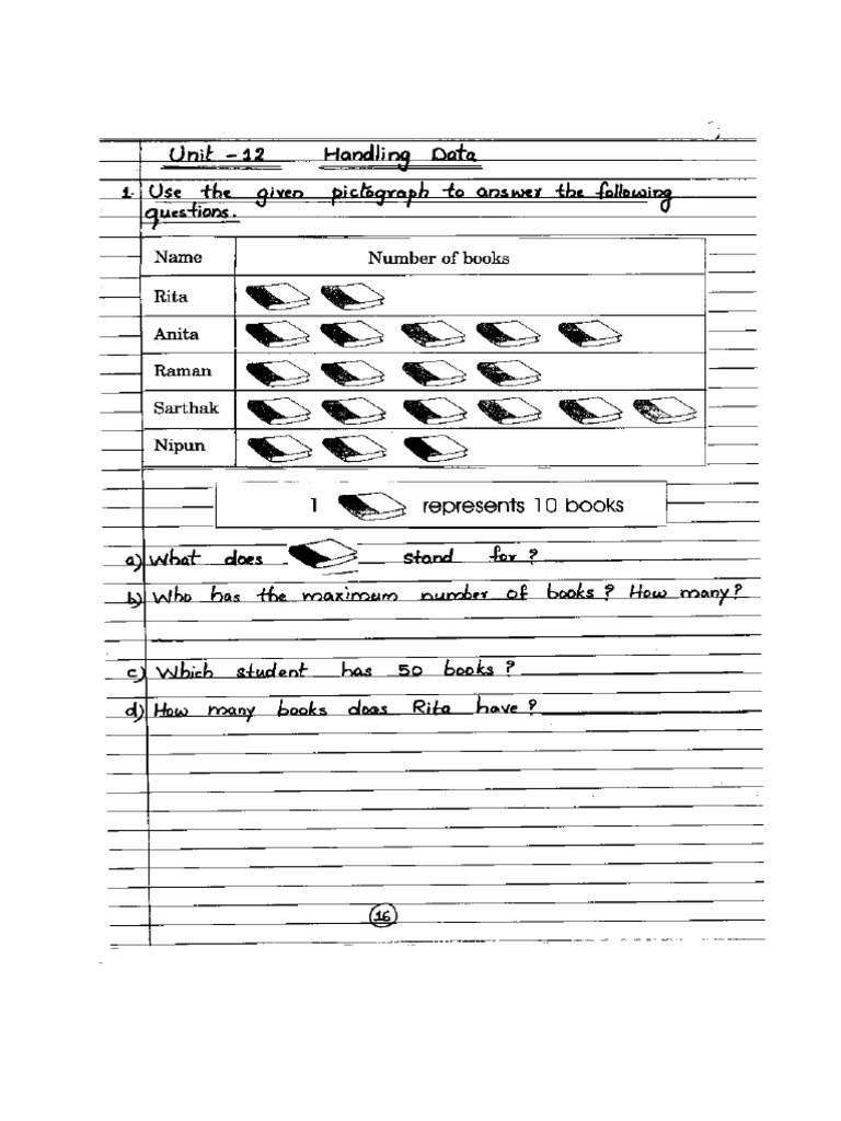 CBSE Class 3 Mathematics Worksheet (1) - Handling Data | PDF