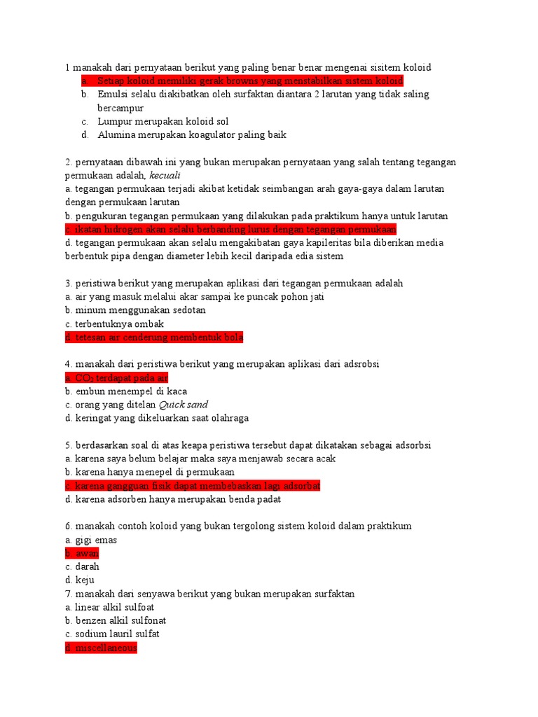 Soal UP Kimfis Uas | PDF