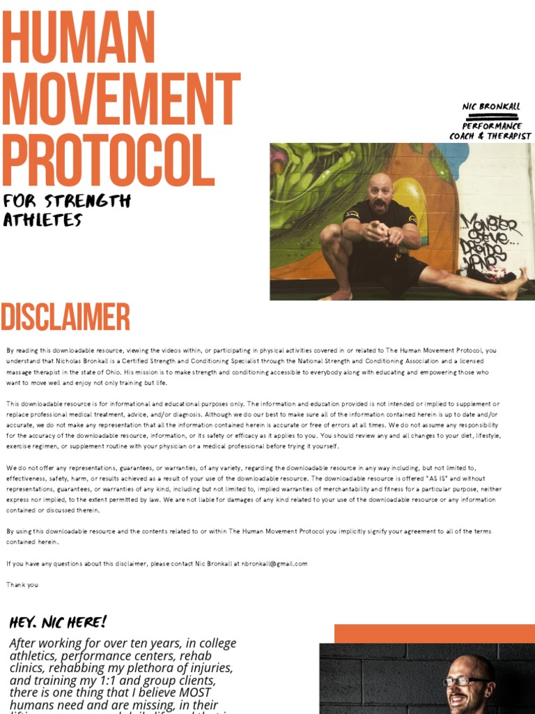 Human Movement Protocol | Download Free PDF | Anatomical Terms Of ...