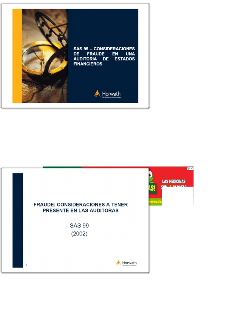 Sas 99 Consideraciones de Fraude en Una Auditoria de Estados ...