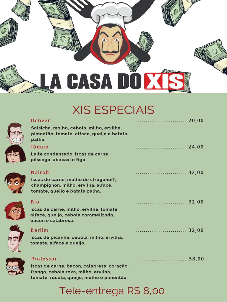 Cárdapio La Casa do Xis | PDF | Produtos de origem animal | Culináriar