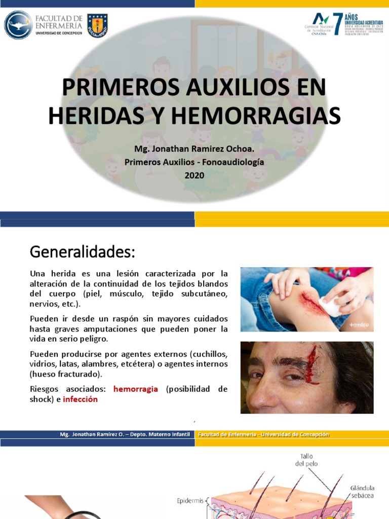 Primeros Auxilios en Heridas y Hemorragias | PDF | Primeros auxilios | Herida