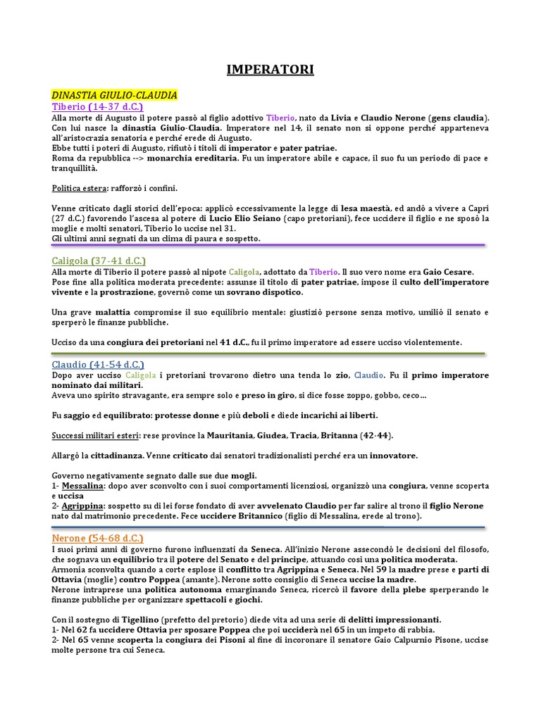 IMPERATORI Roma Storia | PDF