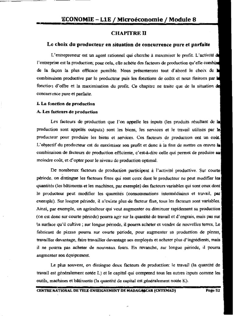 CNTMAD Microeconomie SII | PDF