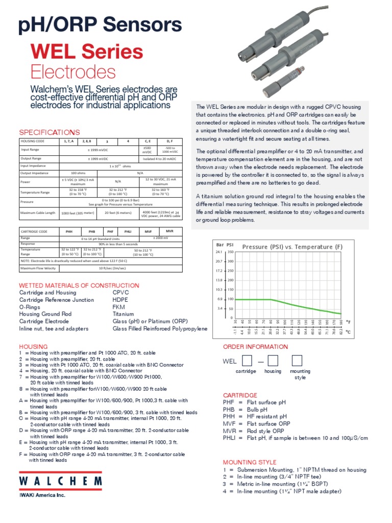 Walchem PH - Sensors 102029 | PDF | Electromagnetism | Materials Science