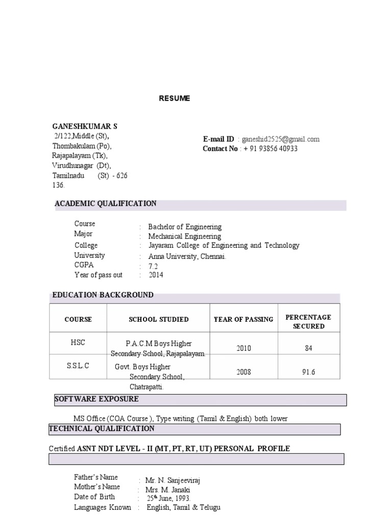 Ganeshkumar Resume | PDF